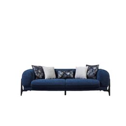 JVmoebel 3-Sitzer Blauer Dreisitzer Couch Moderne Sofas Wohnzimmermöbel Edelstahl