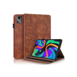 Wigento Tablet-Hülle Für Lenovo Tab M11 Aufstellbare Kunstleder Schutz Tasche Baum Muster