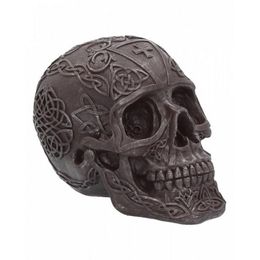 Horror-Shop Dekofigur Grinsender Totenkopf Celtic Iron als Gothic Deko