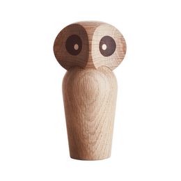 Architectmade Dekofigur Owl (Large Höhe 17 cm); Dekoobjekt Holzfigur Eule aus Eiche; Dänischer Designklassiker