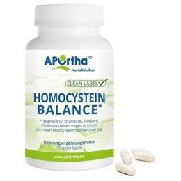 APOrtha® Homocystein Balance mit Vitamin B12, B6, Folsäure (5-MTHF), Cholin, Betain - vegane Kapseln 120 St