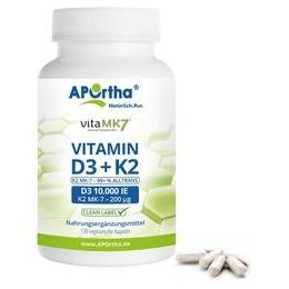 APOrtha® Vitamin D3 10.000 IE + Vitamin K2 vitaMK7® 200 μg - vegetarische Kapseln 120 St