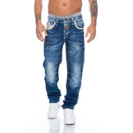 Cipo & Baxx Cipo & Baxx Regular-fit-Jeans Herren Jeans Hose mit aufwendigen Verzierungen Extravagante Details mit eleganter Farbwahl