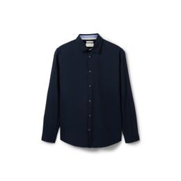 Tom Tailor Herren Regular Fit Hemd mit Leinen, blau, Uni, Gr. XXL