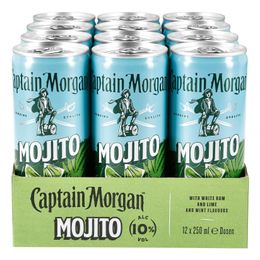 Captain Morgan White Mojito 10,0 % vol 0,25 Liter Dose, 12er Pack