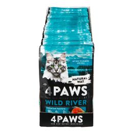 4 PAWS Katzennahrung Wildlachs Dill 85 g, 24er Pack