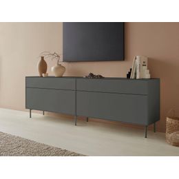 LeGer Home by Lena Gercke Lowboard Essentials (2 St), Breite: 224cm, MDF lackiert, Push-to-open-Funktion, grau