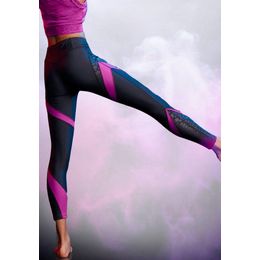 active by Lascana LASCANA ACTIVE Leggings mit Leo- und Farbeinsätzen, lila|schwarz