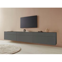 LeGer Home by Lena Gercke Lowboard Essentials (3 St), Breite: 336cm, MDF lackiert, Push-to-open-Funktion, grau