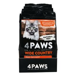 4 PAWS Katzentrockennahrung Pute 400 g, 6er Pack