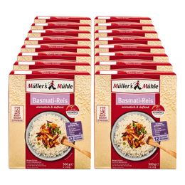 Müller's Mühle Basmati Reis Kochbeutel 500 g, 16er Pack
