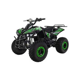 Actionbikes Motors Elektro-Kinderquad S-10, Pocket-Quad mit 1000 Watt, Federung, Scheiben-/Trommelbremsen, bis 20 km/h (sw/grün)