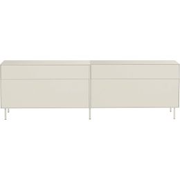 LeGer Home by Lena Gercke Lowboard Essentials (2 St), Breite: 224cm, MDF lackiert, Push-to-open-Funktion, grau