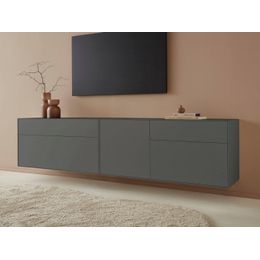 LeGer Home by Lena Gercke Lowboard Essentials (2 St), Breite: 239cm, MDF lackiert, Push-to-open-Funktion, grau