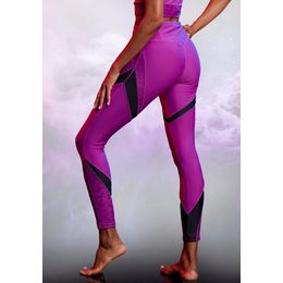 active by Lascana LASCANA ACTIVE Leggings mit Leo- und Farbeinsätzen, lila