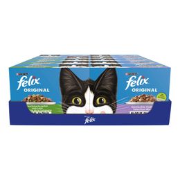 FELIX Katzennahrung Gemischte Vielfalt 10 x 85 g, verschiedene Sorten , 10er Pack