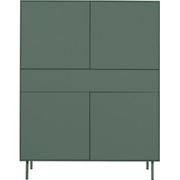 LeGer Home by Lena Gercke Highboard Essentials, Höhe: 144cm, MDF lackiert, Push-to-open-Funktion, grün