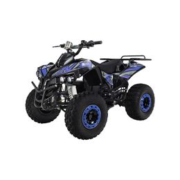 Actionbikes Motors Elektro-Kinderquad S-10, Pocket-Quad mit 1000 Watt, Federung, Scheiben-/Trommelbremsen, bis 20 km/h (sw/blau)