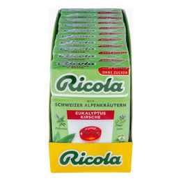Ricola Eukalyptus Kirsche ohne Zucker 50 g, 10er Pack