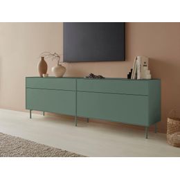 LeGer Home by Lena Gercke Lowboard Essentials (2 St), Breite: 224cm, MDF lackiert, Push-to-open-Funktion, grün