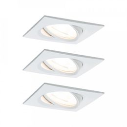 Paulmann 93472 LED Einbauleuchte 3-Step-Dim Nova Basisset schwenkbar eckig 84x84mm 50° GU10 3x6,5W 3x460lm 230V dimmbar 2700K Weiß matt