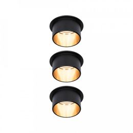 Paulmann 93379 Einbauleuchte LED Gil 3x6W IP44 2.700K Schwarz matt / Gold 3-Stufen-dimmbar