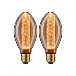 Paulmann 5072 Bundle 2x LED Vintage-Birne B75 Inner Glow 4W E27 Gold mit Innenkolben Spiralmuster