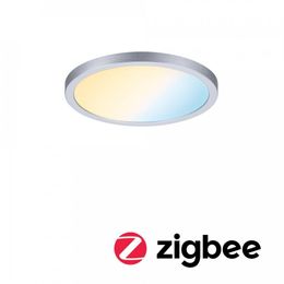 Paulmann 93045 Smart Home Zigbee LED Einbaupanel Areo VariFit IP44 rund 175mm 13W 3.000K Chrom matt Tunable White