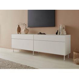 LeGer Home by Lena Gercke Lowboard Essentials (2 St), Breite: 224cm, MDF lackiert, Push-to-open-Funktion, weiß