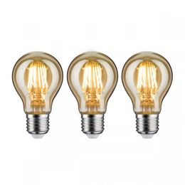 Paulmann 5075 3er Set LED Vintage-AGL 6W E27 Gold Goldlicht dimmbar