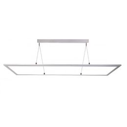 Deko-Light Pendelleuchte LED Panel transparent eckig 50 W 3000/4000 K Silber 342220