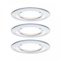 Paulmann 93481 Einbauleuchte LED Nova rund 6,5W GU10 Chrom 3er-Set starr 3-Stufen-Dimmbar