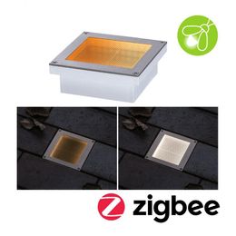 Paulmann 94595 LED Bodeneinbauleuchte Smart Home Zigbee Brick insektenfreundlich IP67 eckig 2200 - 3000K 1W 18lm 230V Edelstahl