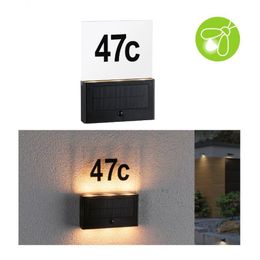 Paulmann 94725 Solar LED Hausnummernleuchte Neda Bewegungsmelder IP44 2200K 30lm Anthrazit