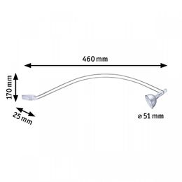 Paulmann 99909 Galeria Aufschrankleuchte LED Assistent II Chrom inkl. Leuchtmittel 2x4W GU5,3