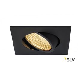 SLV New Tria 68 LED Deckeneinbauleuchte schwarz eckig 2700K 38° inkl. Treiber Clipfedern