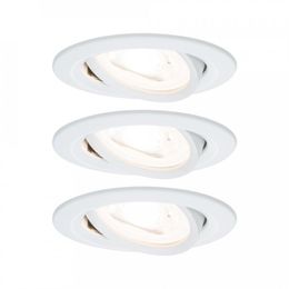 Paulmann 93467 LED Einbauleuchte 3-Step-Dim Nova Basisset schwenkbar rund 84mm 50° GU10 3x6,5W 3x460lm 230V dimmbar 2700K Weiß matt