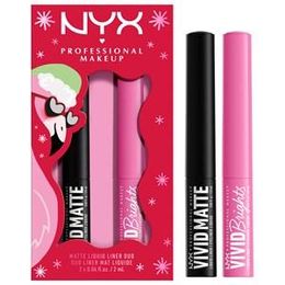 Nyx Cosmetics NYX Professional Makeup Augen Make-up Eyeliner Holiday Limited EditionGeschenkset Vivid Matte Liquid Eyeliner Schwarz 2 ml + Vivid Brights Liquid Eyeliner Pink 2 ml