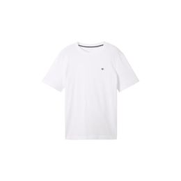 Tom Tailor Herren Basic T-Shirt, weiß, Gr. XXL