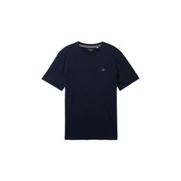 Tom Tailor Herren Basic T-Shirt, blau, Gr. L