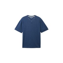 Tom Tailor Herren T-Shirt in Melange-Optik, blau, Melange Optik, Gr. 48
