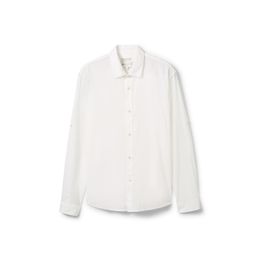 Tom Tailor Denim Herren Relaxed Langarmshirt, weiß, Uni, Gr. XL