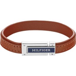 Tommy Hilfiger Herren Armband, Edelstahl mit Leder, bicolor