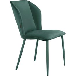 Esszimmerstuhl Inosign "Koa" Stühle Gr. B/H/T: 47 cm x 87 cm x 61 cm, 2 St., Veloursstoff Samtoptik, grün (dunkelgrün) Küchenstühle