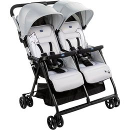 Zwillingsbuggy Chicco "OHlalà Twin, Silver Cat" silberfarben (silver cat) Baby Kinderwagen Kinderbuggys