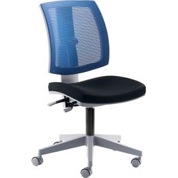 mayer Sitzmöbel Bürostuhl MAYER SITZMÖBEL Stühle Gr. B/H/T: 59 cm x 97 cm x 64 cm, Polyester, bunt (schwarz, blau, grau) Drehstühle