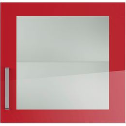 Glashängeschrank IMPULS KÜCHEN ""Turin", Breite 60 cm" Schränke Gr. B/H/T: 60 cm x 57,9 cm x 34,5 cm, rechts-Rot Hochglanz, 1 St., rot (rot hochglanz) Hängeschränke