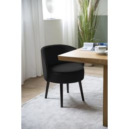 Esszimmerstuhl Fink "JAMIE" Stühle Gr. B/H/T: 59 cm x 75 cm x 57 cm, Samtvelours VELVET, schwarz (schwarz velvet) Küchenstühle