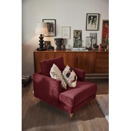 Loungesessel Tom Tailor HOME "WESTCOAST" Sessel Gr. Samtstoff TSV, B/H/T: 80 cm x 83 cm x 98 cm, rot (carmine tsv 113) Loungesessel