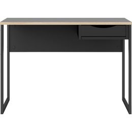 Schreibtisch Home Affaire "Plus" Tische Gr. B/H/T: 110 cm x 76,5 cm x 48,4 cm, schwarz (schwarz, schwarz, matt) Schreibtische